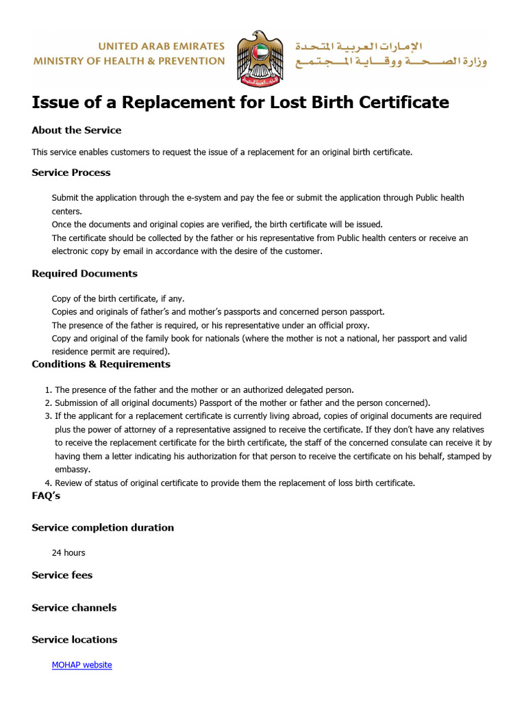 Issue of A Replacement For Lost Birth Certificate | PDF | Birth ...