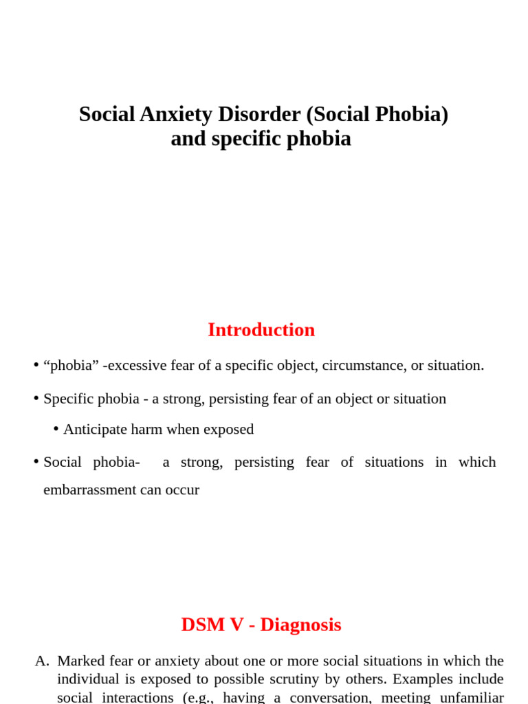 Social Anxiety Disorder | PDF