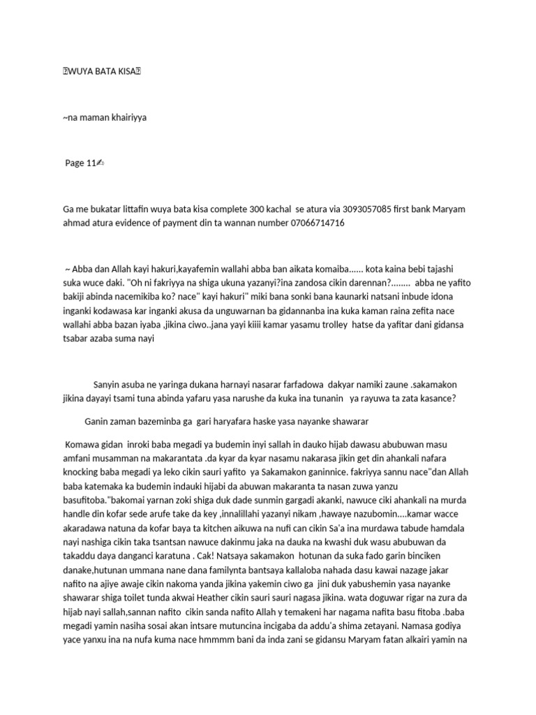 Wuya Bata Kisa 2 To End | PDF
