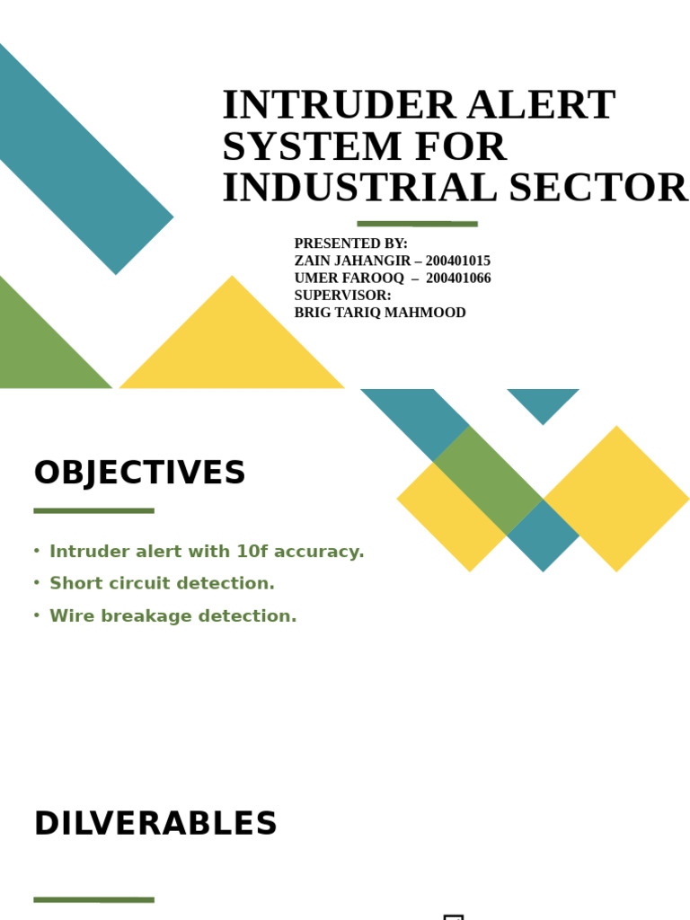 Intruder Alert System For Industrial Sector | PDF
