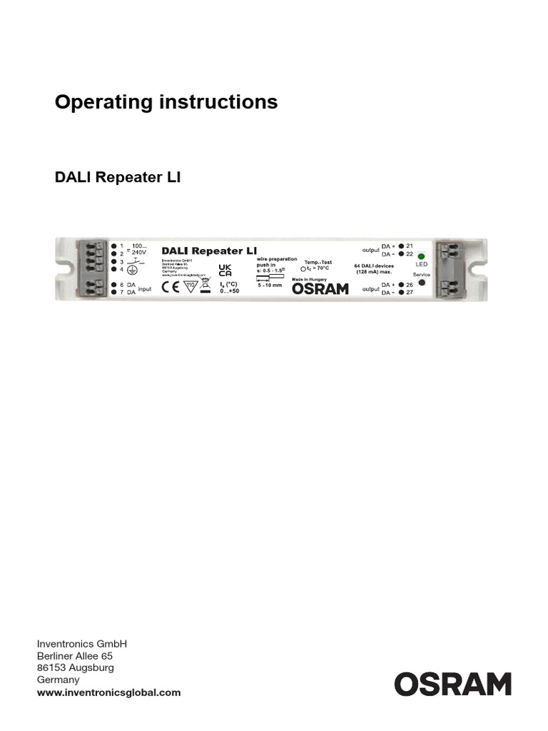 Dali Repeater Li Operating Instruction GB | PDF