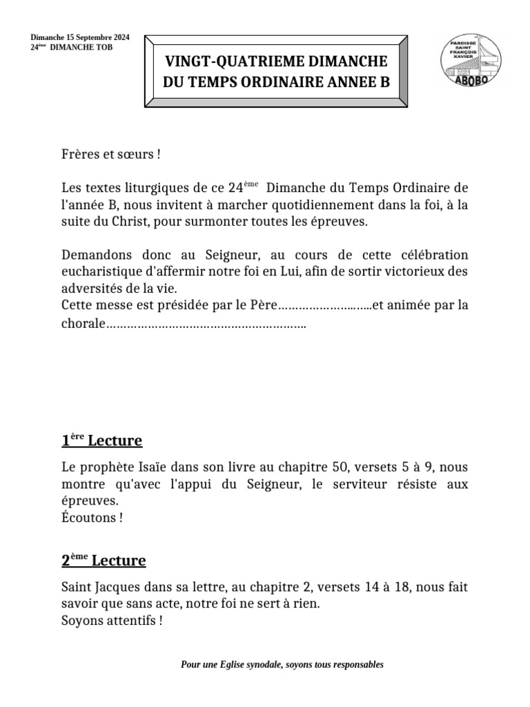 Monition Dimanche | PDF
