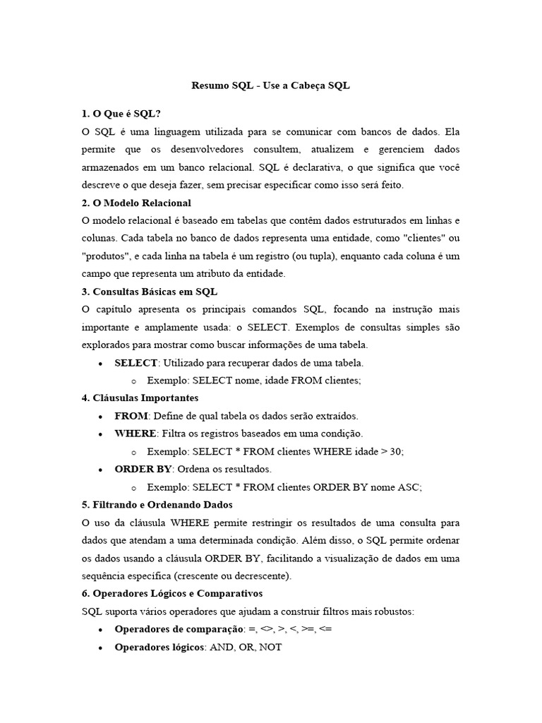 Resumo SQL | PDF