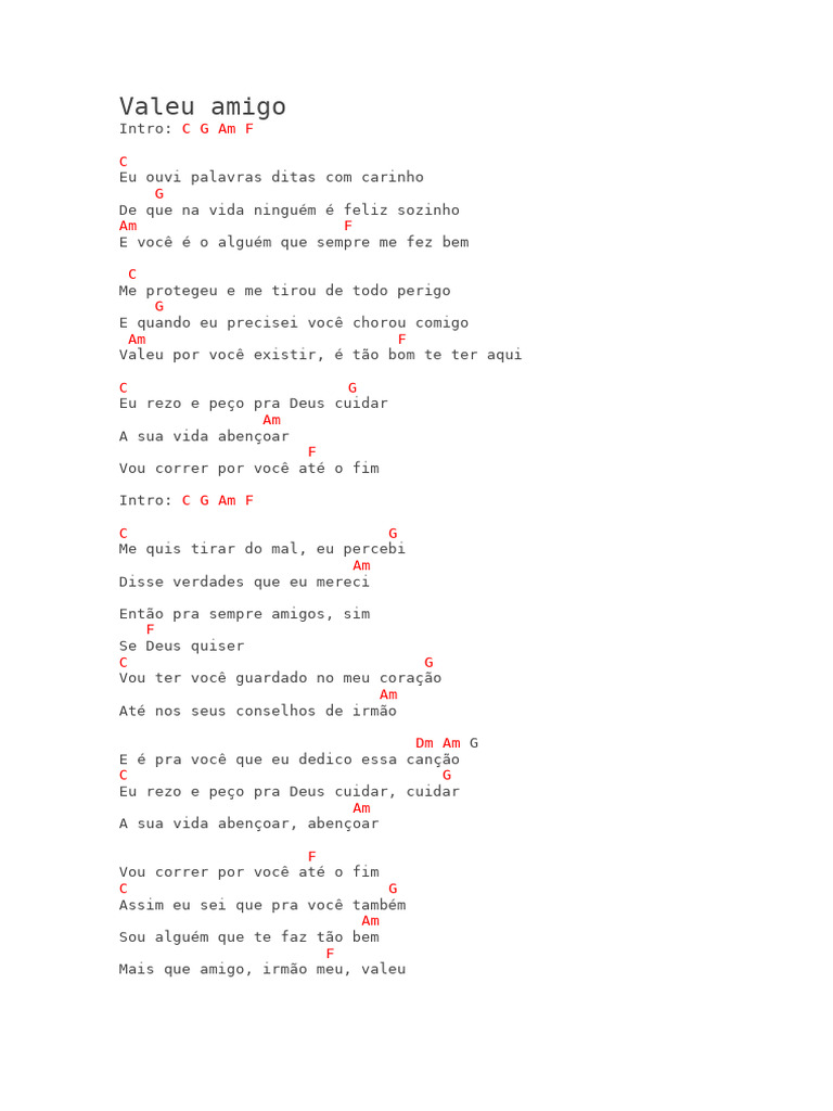 Valeu Amigo | PDF
