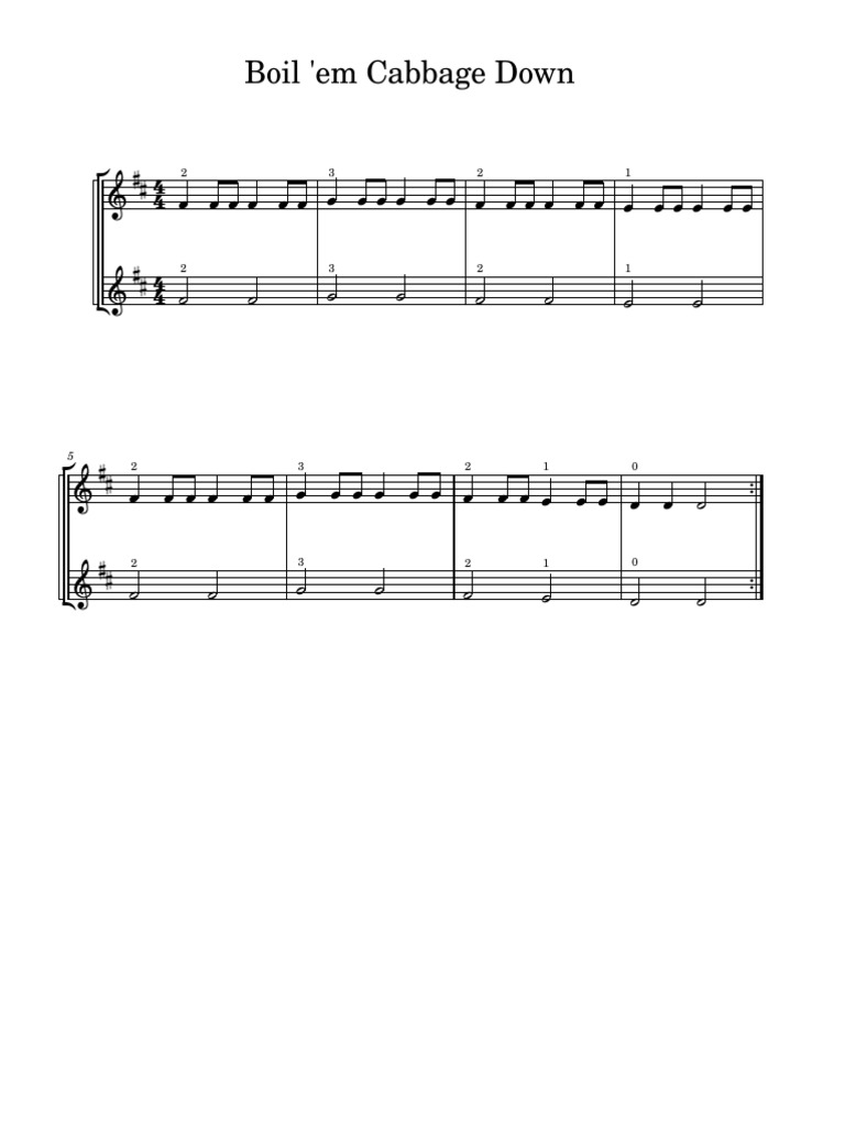 Boil 'Em Cabbage Down | PDF