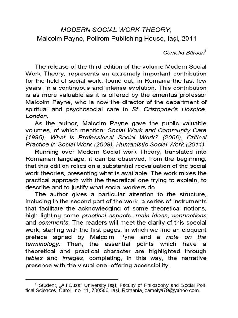 10 Review Modern Social Work Theory | PDF