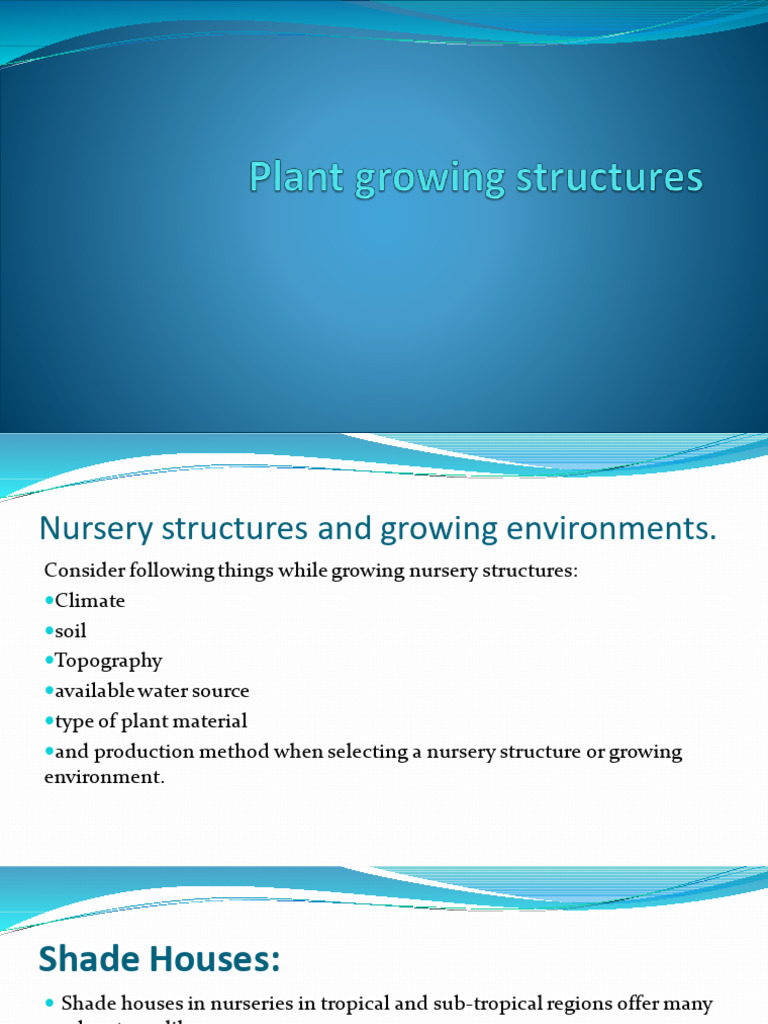 2c Plant Growing Structures1 | PDF | Greenhouse | Plant Nursery
