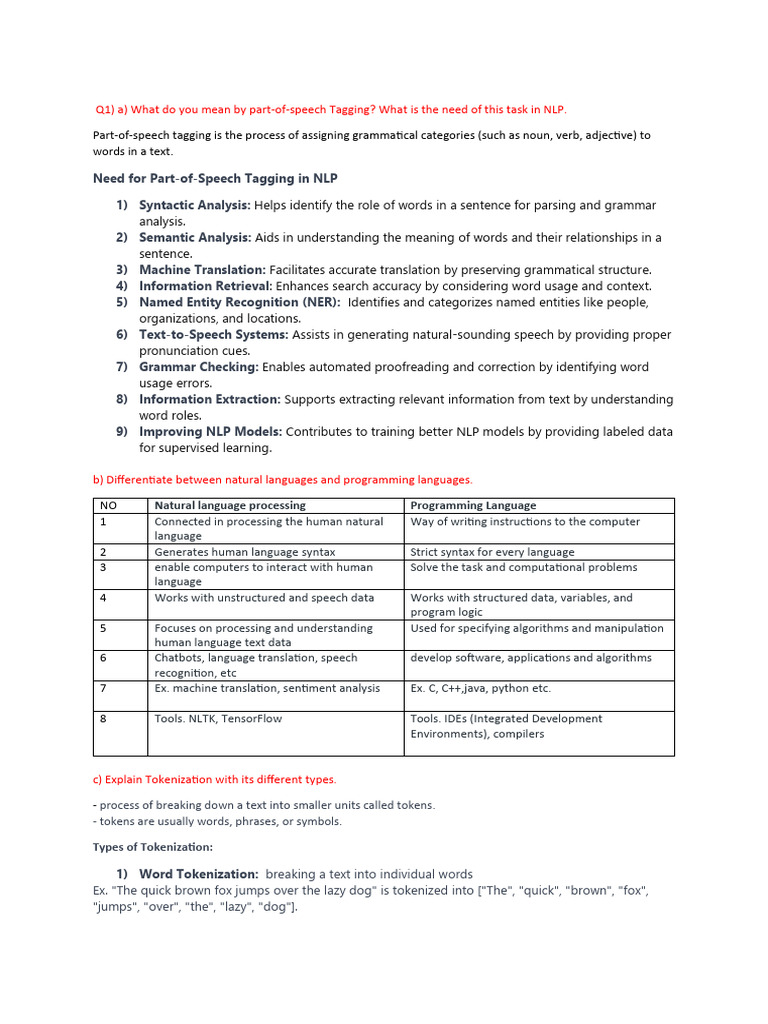 NLP Final | PDF | Parsing | Part Of Speech