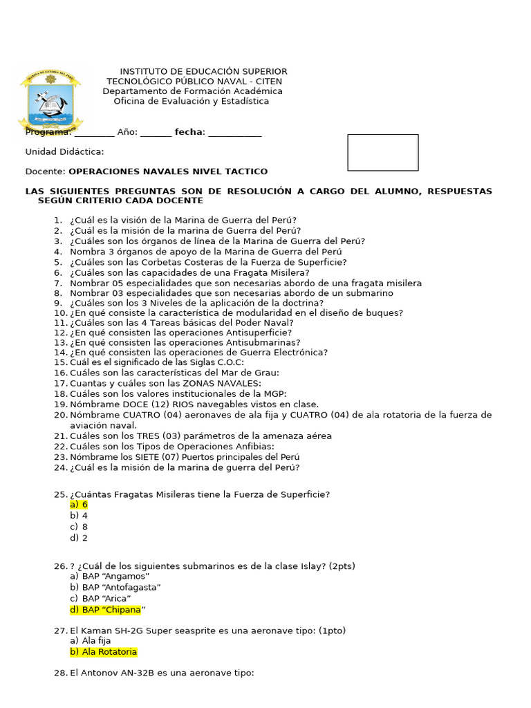 Bexamenonsolidado Con Rpta | PDF