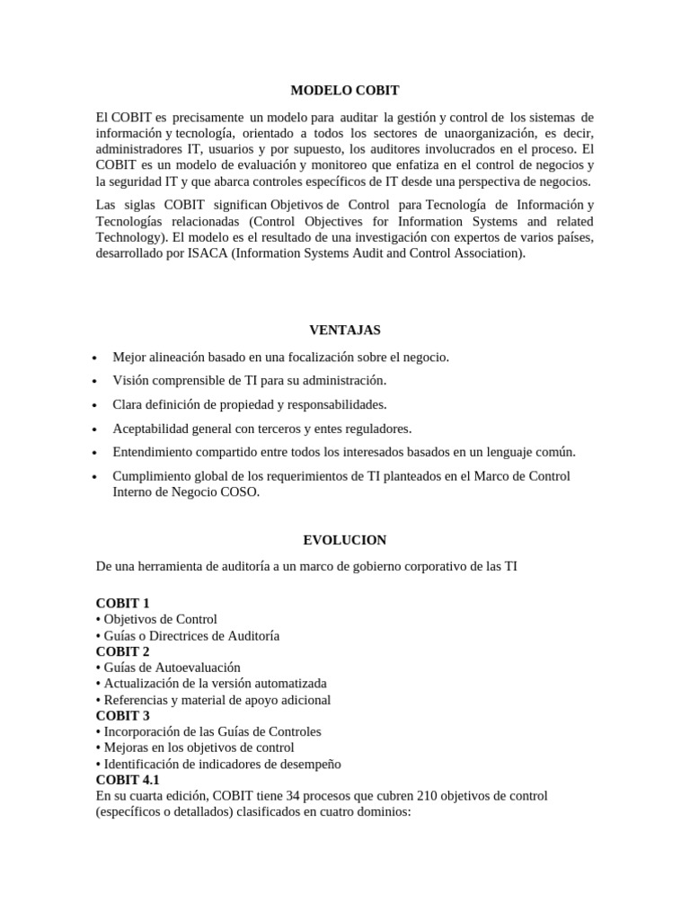 Modelo Cobit | PDF