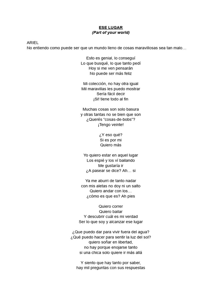 Ese Lugar Letra | PDF