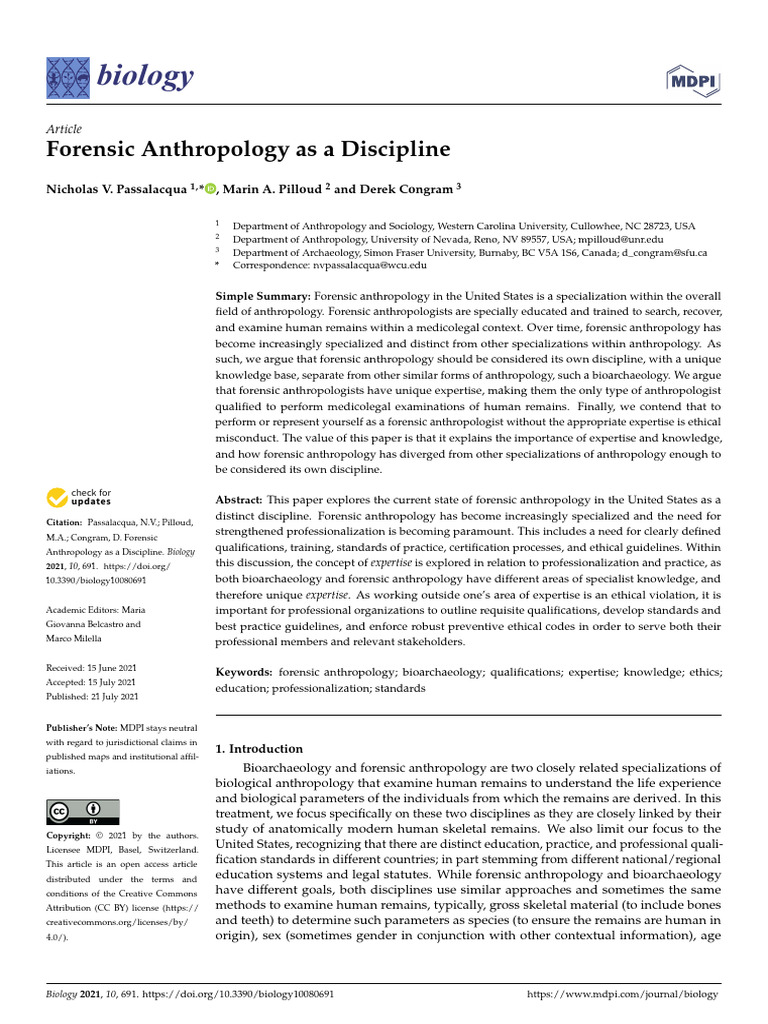 Congram Et Al. - 2021 - Forensic Anthropology As A Discipline | PDF