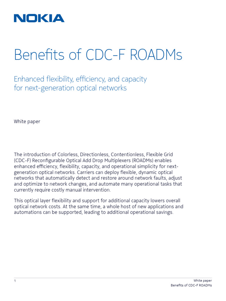 Nokia Benefits of CDC F ROADMs White Paper EN | PDF
