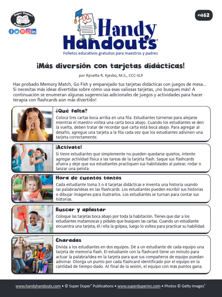 ¡Más Diversión Con Tarjetas Didácticas! | PDF