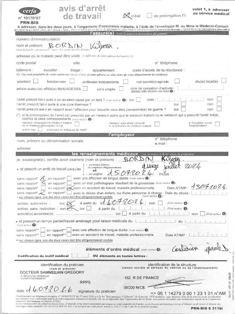 Arrêt de Travail | PDF