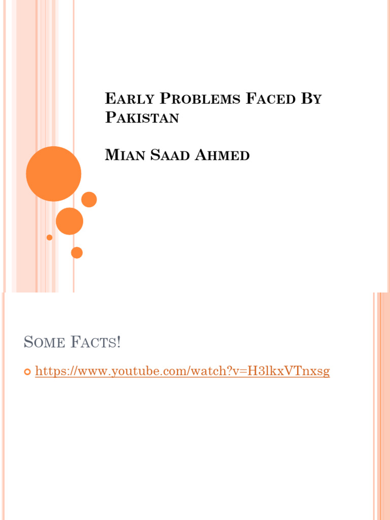 Early Problems Faced by Pakistan | PDF