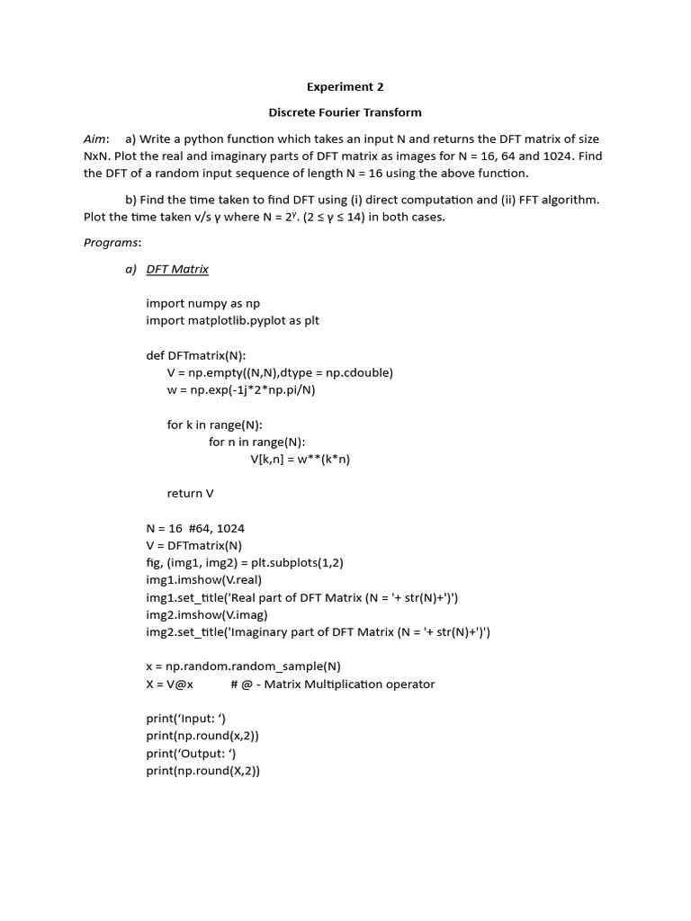 Exp 2 DFT | PDF