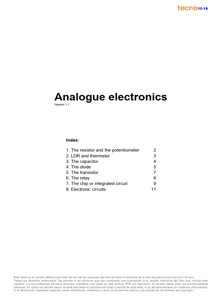 Analogue Electronics: Index | PDF | Semiconductors | Science & Mathematics