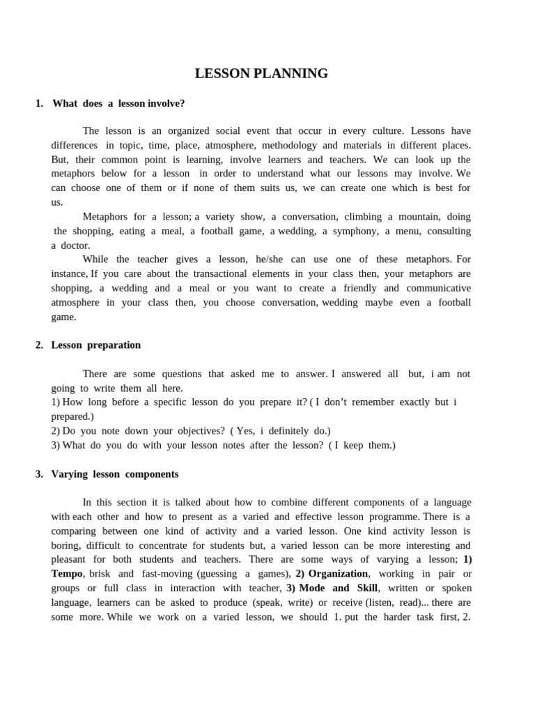 Lesson Planning | PDF