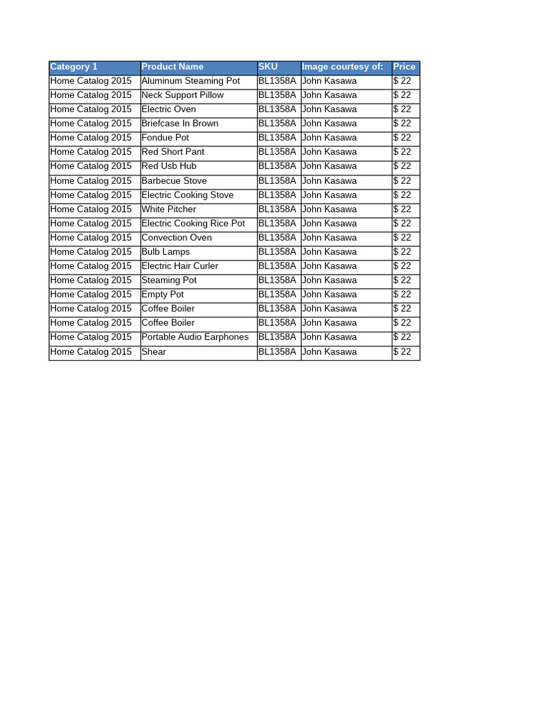 Price List Template 3 Columns - Datasource | PDF