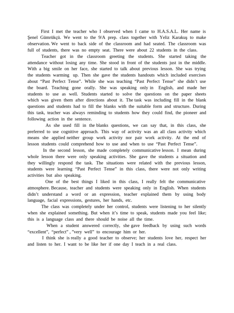 Observation Report Pdf