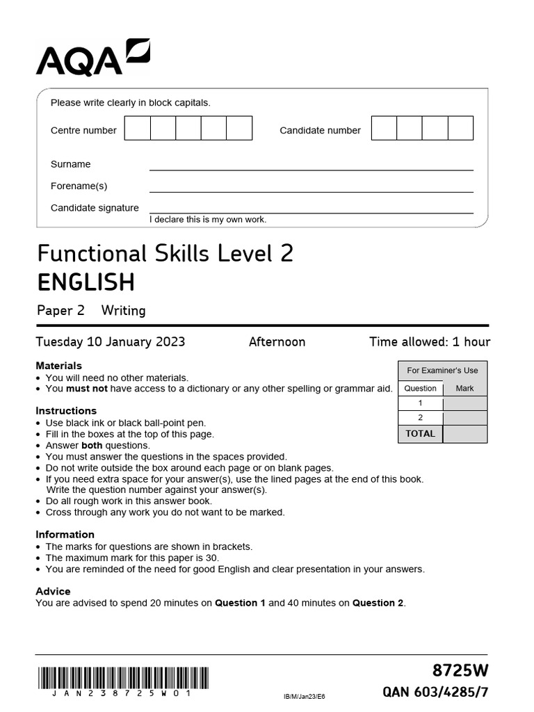 Aqa 8725W QP Jan23 | PDF Aqa 8725W QP Jan23 | PDF