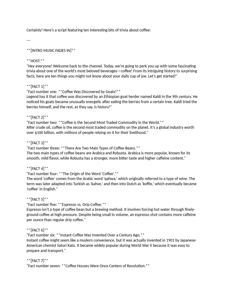 Facts About Coffee Script | PDF