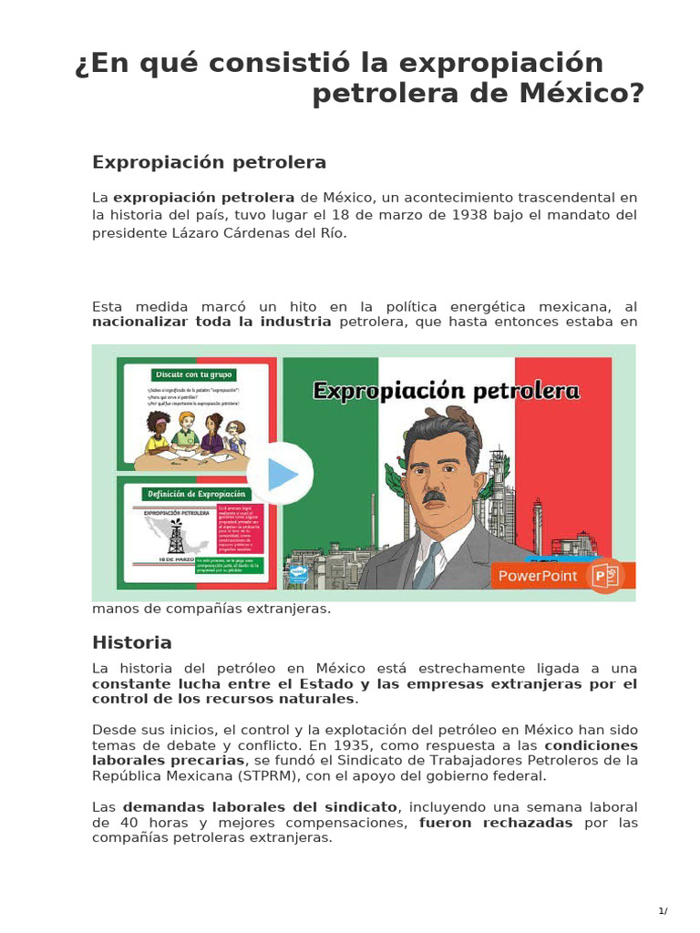 Expropiacion Petrolera Pdf