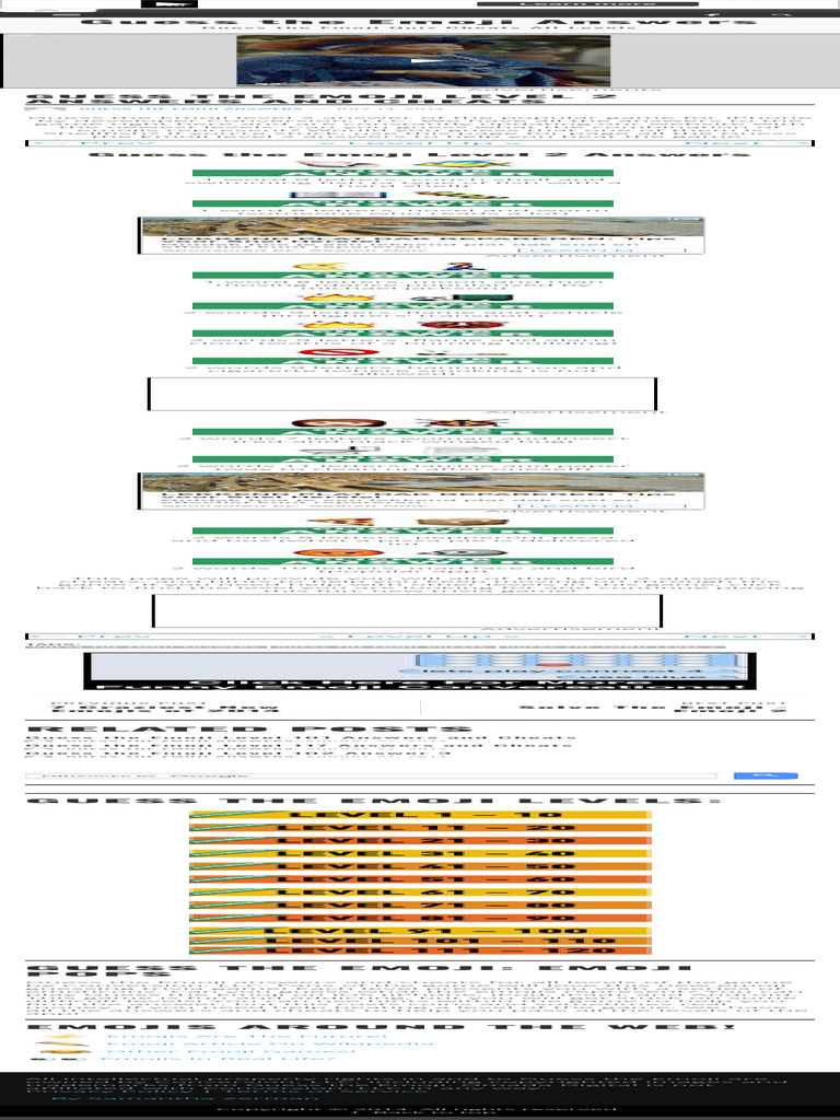 Guess The Emoji Level 2 Answers And Cheats Guess The Emoji Answers Pdf