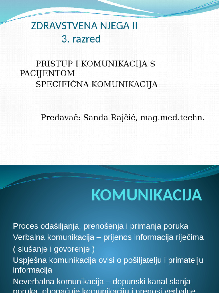 ZNJ II-3. RAZ - Komunikacija | PDF