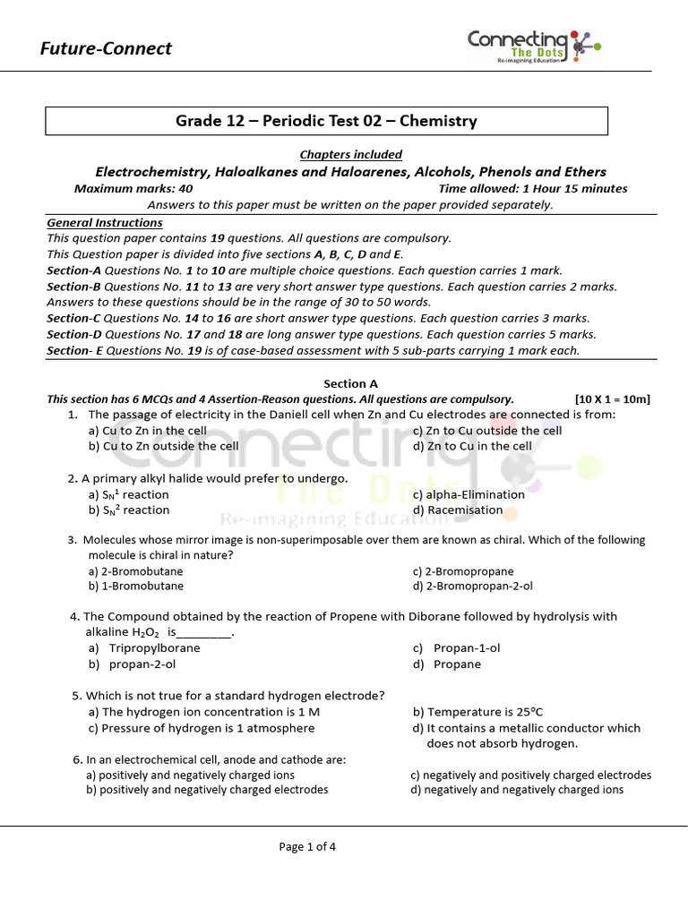 Future-Connect-CBSE-Grade 12-Chemistry-ENG-Periodic Test-02-Question ...