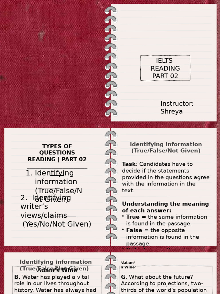 Ielts Reading Part 02 Class Slides | PDF | Salt | Textiles