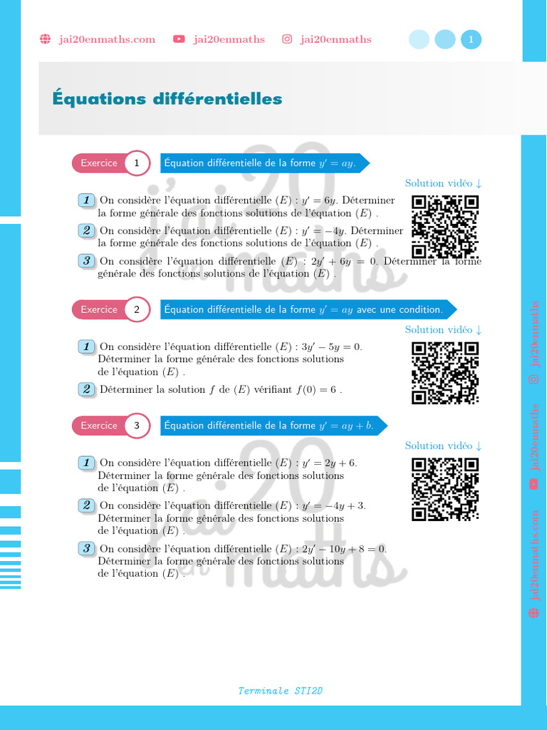 Les Equations Differentielles | PDF