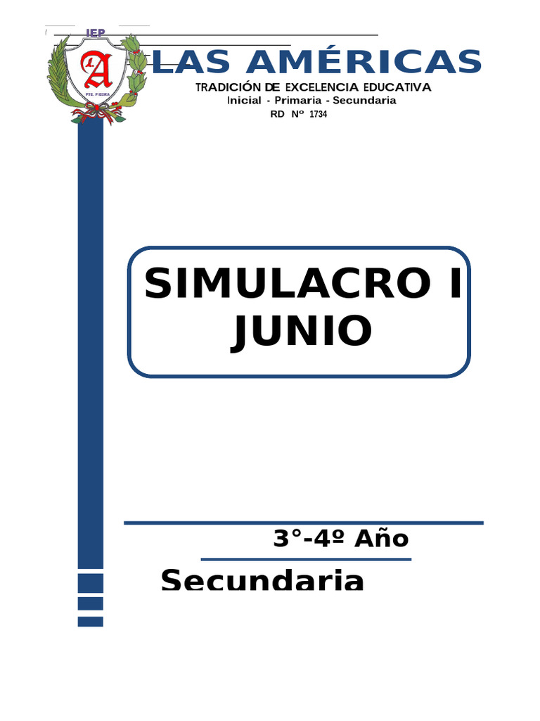 3-4° - Simulacro - Secundaria-La-23 | PDF