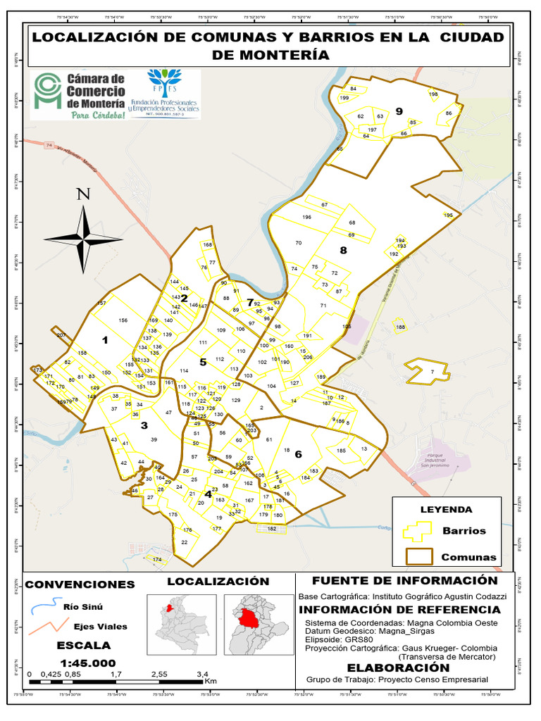 Barrios y Comunas - Monteria Cordoba | PDF