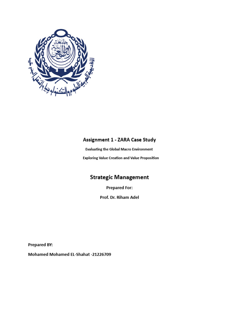 Assignment 1 - ZARA Case Study | PDF