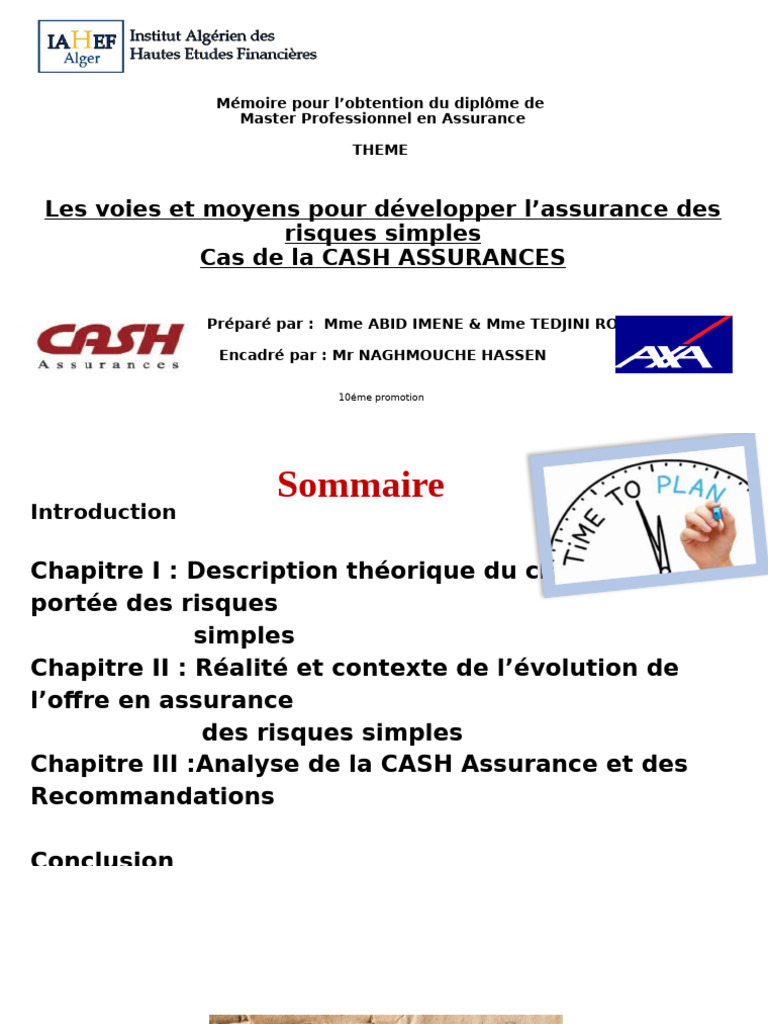 Risques Simples Tedjini & Abid - Final | PDF