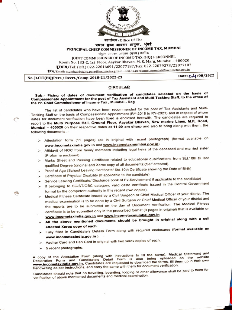 Income Tax Offer Letter | PDF