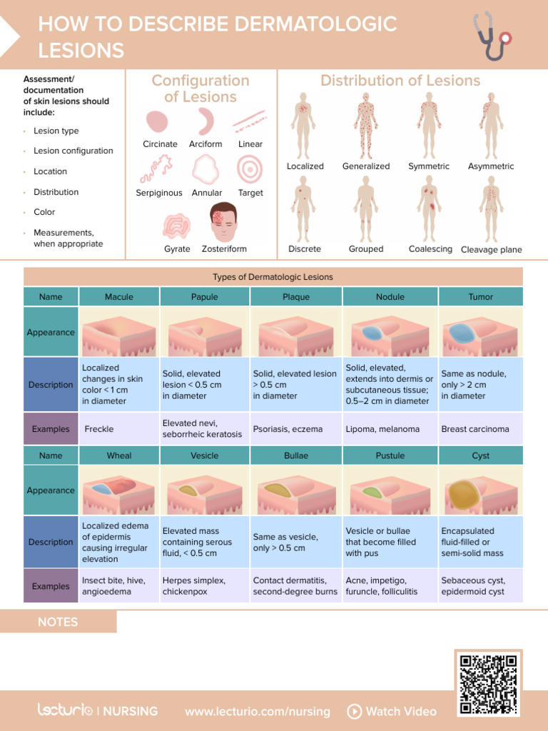 Nursing - CS - How To Describe Dermatologic Lesions - 02 | PDF