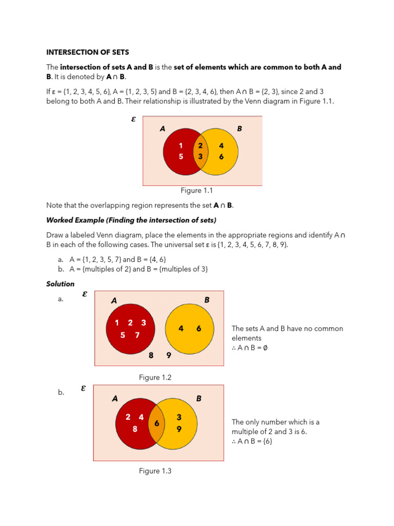 Intersection of Sets | PDF