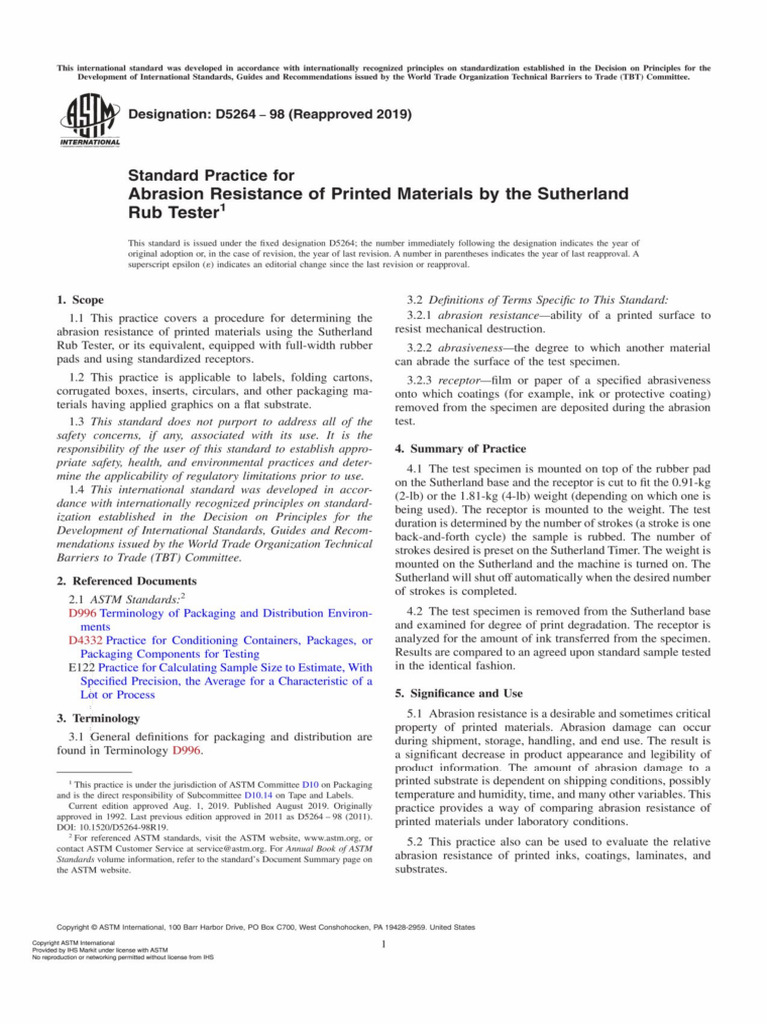 Astm D 5264 | PDF