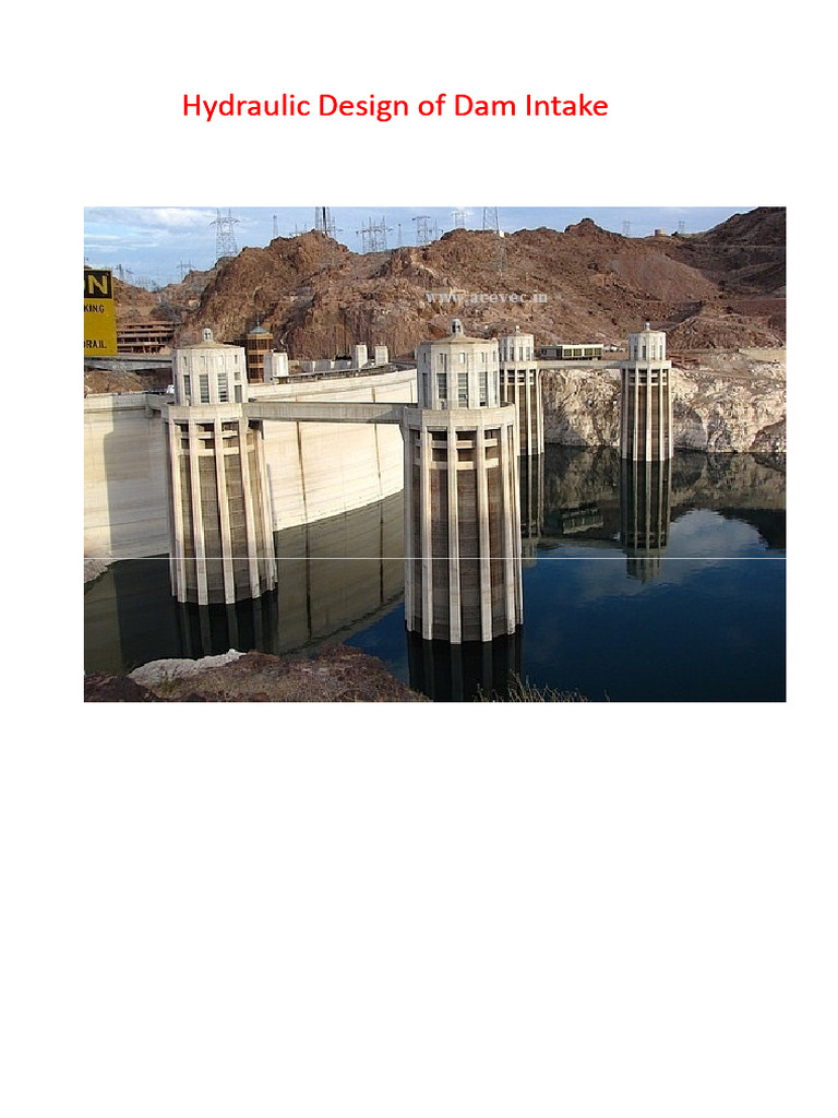 Hydraulic Structures I L6 Intake Structure Design | PDF