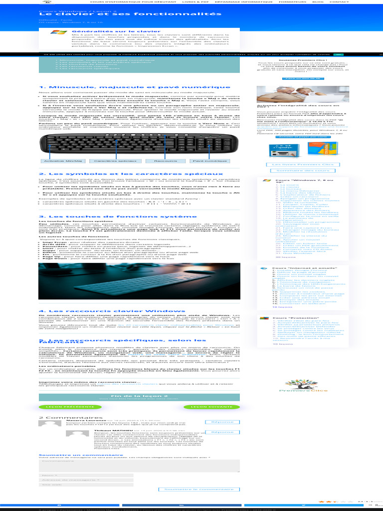 Apprendre À Utiliser Un Clavier - Windows Facile Avec Premiers Clics | PDF