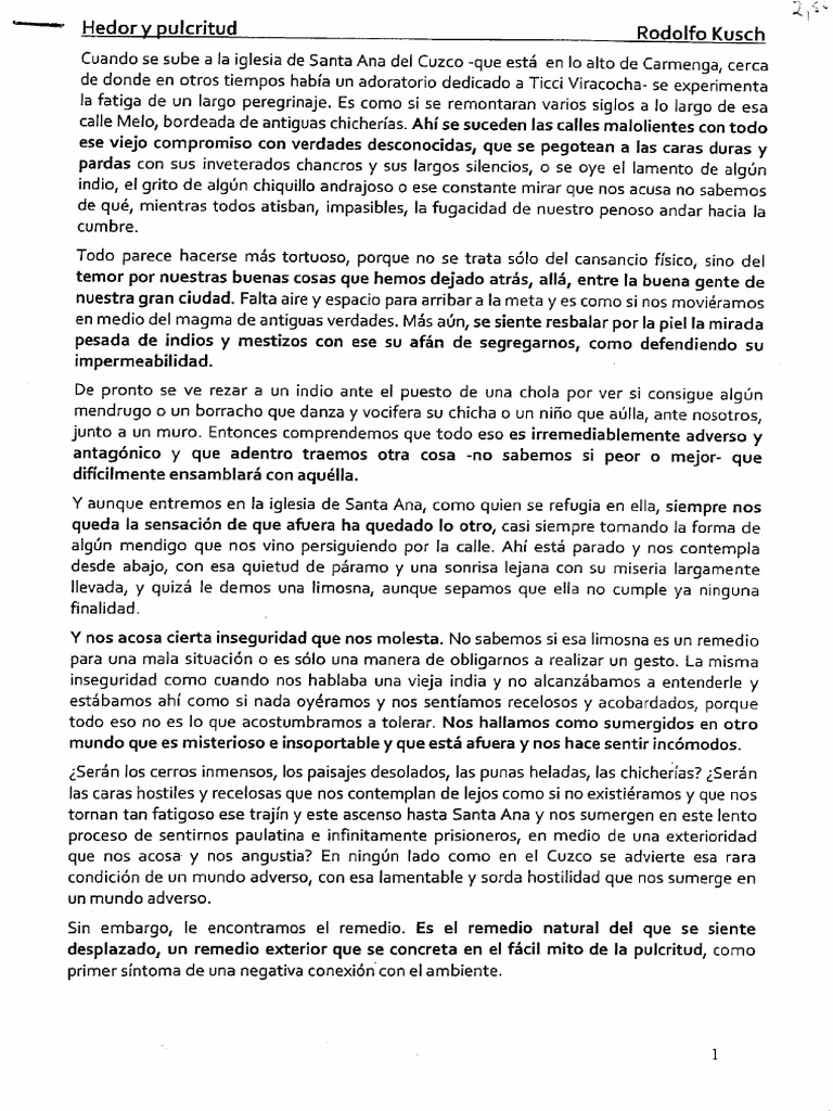 04.KUSCH RODOLFO - Hedor y Pulcritud | PDF