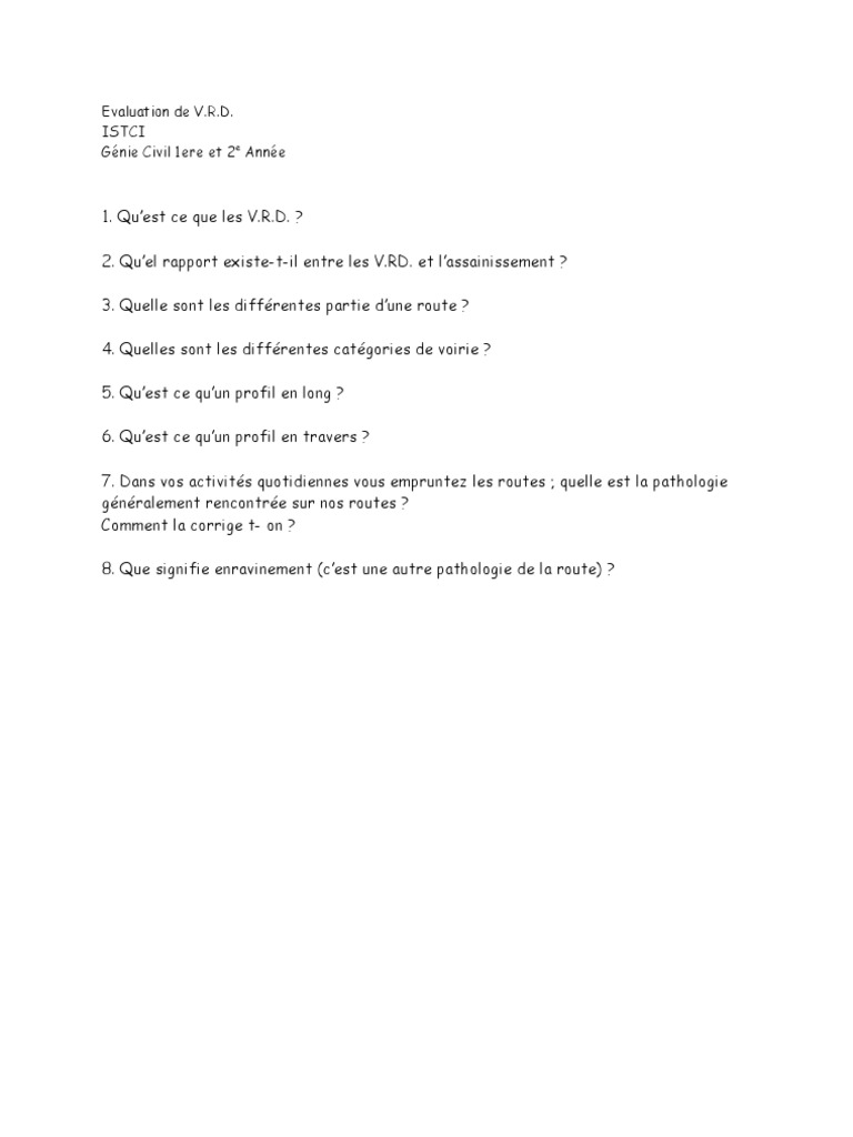 Exercice de VRD | PDF