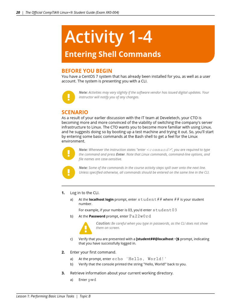 CompTIA Linux+ Activity 1-4 | PDF