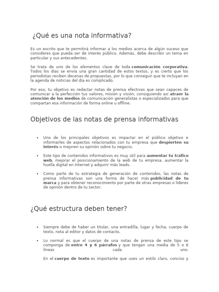 Nota Informativa | PDF