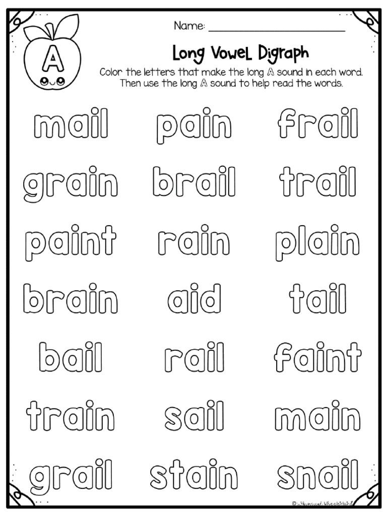 Long Vowel Worksheetpt 2 | PDF