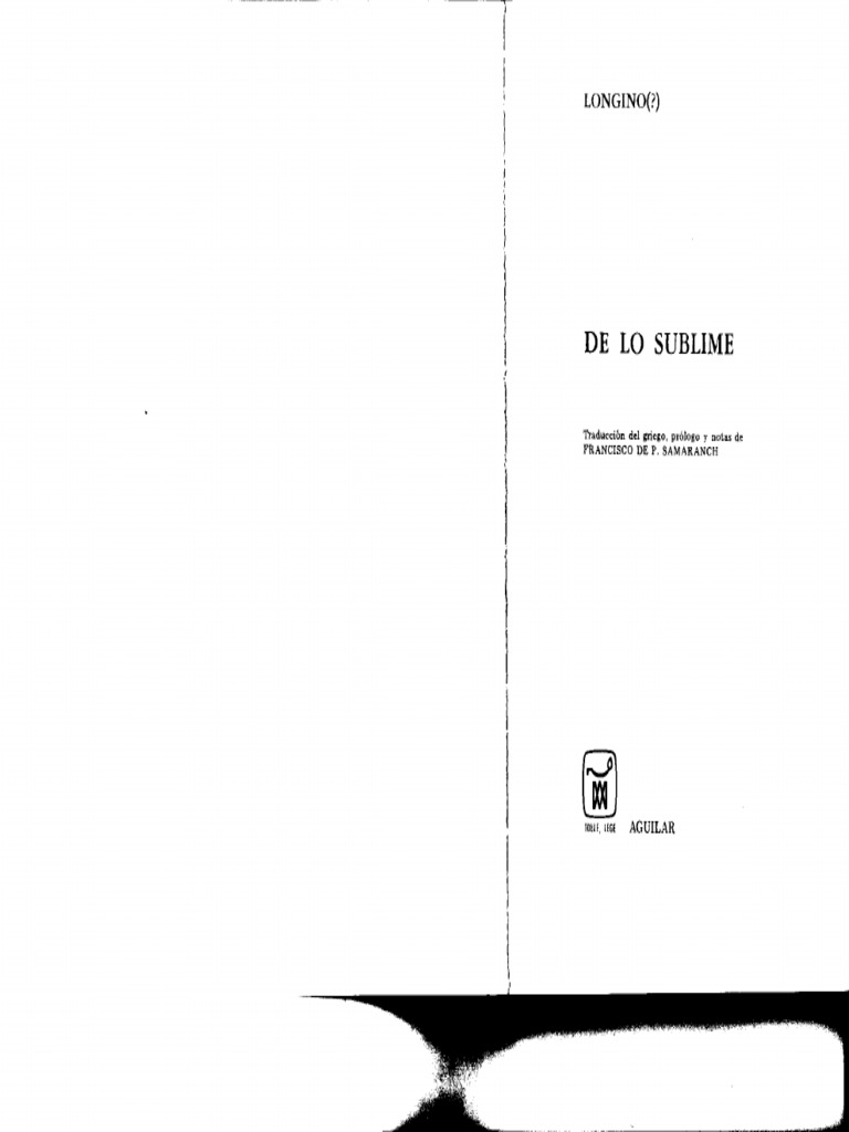 De Lo Sublime Longino | PDF