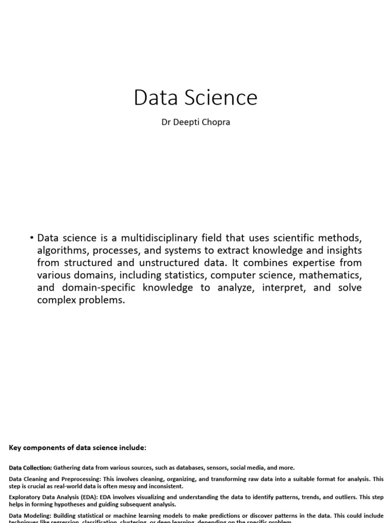 Data Science Unit I | PDF